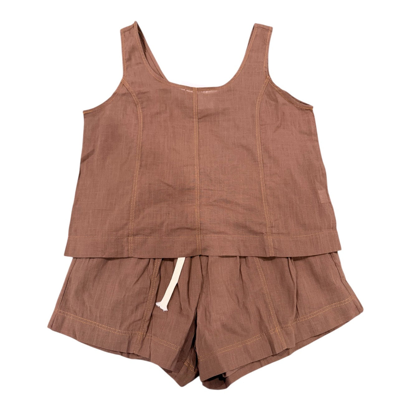 Brown Stitch Short Set - By Frankie – Hene + Me